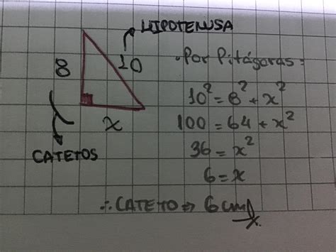 Halla La Medida En Centrimetros Del Cateto Desconocido De Un Rectangulo Cuya Hipotenusa Mide