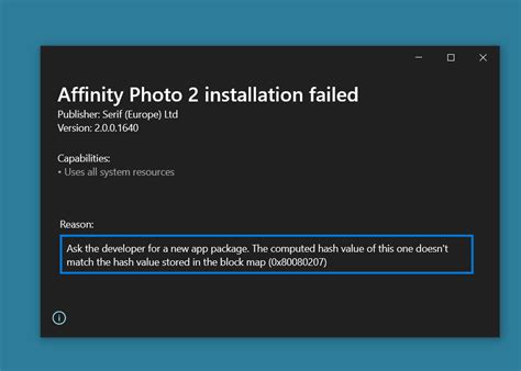 Affinity V2 All Products Installation Problems Under Windows 10 Pro