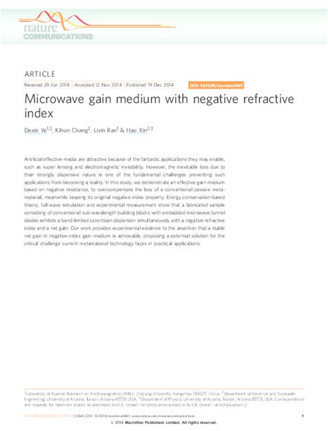 Pdf Microwave Gain Medium With Negative Refractive Index