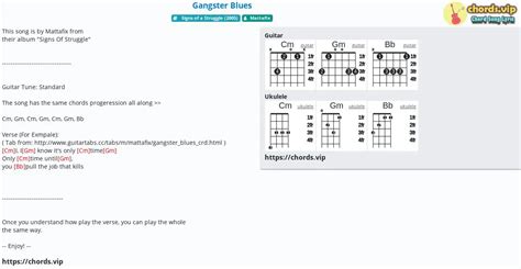 Chord Gangster Blues Mattafix Tab Song Lyric Sheet Guitar