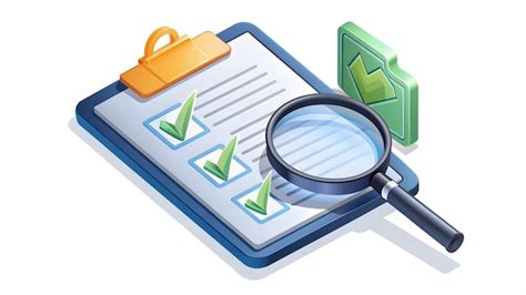3d Flat Vector As Security Audit Icon With A Checklist And Magnifying Glass Concept As Vector