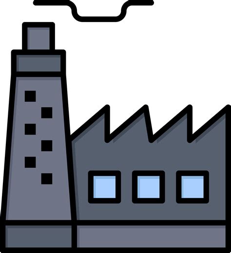 Building Factory Construction Industry Flat Color Icon Vector Icon Banner Template 17965350