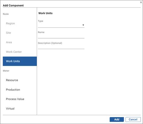 add work units node