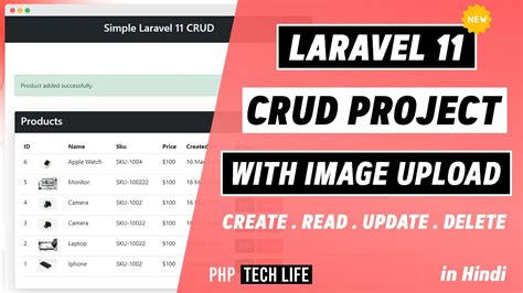 Laravel CRUD Project Create Read Update Delete Image Upload PHP Tech Life Hindi