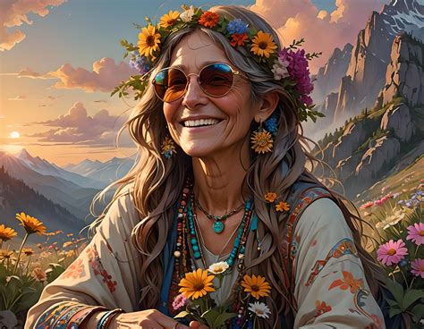 Download Woman Hippie Flowers Royalty Free Stock Illustration Image
