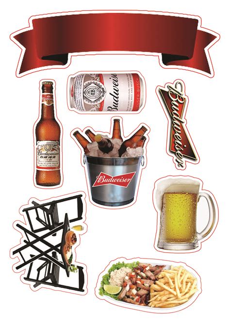 Topo De Bolo Cerveja Budweiser Bolo Budweiser Moldes Para Baby Shower