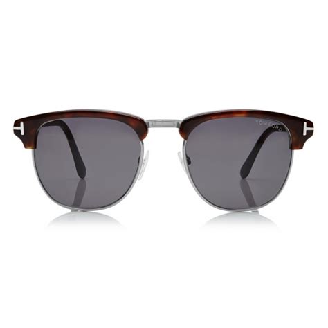 Tom Ford Henry Sunglasses Round Acetate Sunglasses Dark Havana