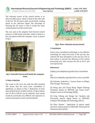 Cpu Fan Noise Control By Active Noise Cancellation Pdf