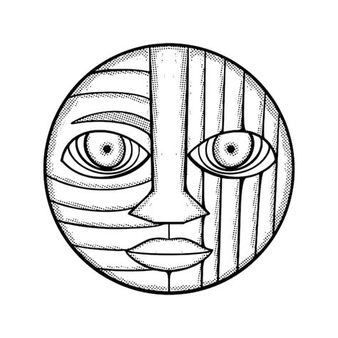 Cara Abstracta Ilustración Dibujado A Mano Dibujos Animados Boceto
