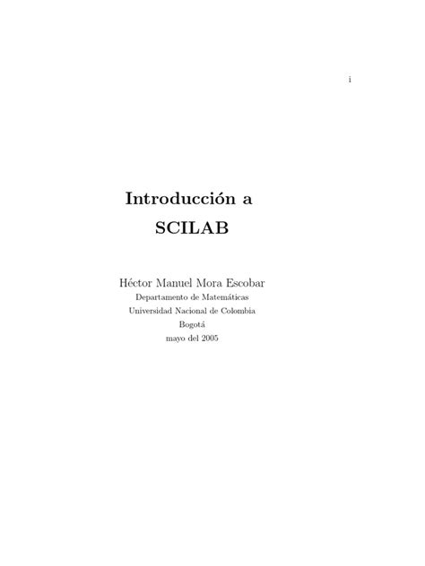 Scilab Pdf Número Complejo Matriz Matemáticas