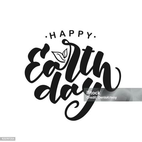 흰색 바탕에 해피 지구의 날의 필기 현대 브러쉬 레터링 벡터 개념에 대한 스톡 벡터 아트 및 기타 이미지 개념 낙서 드로잉 낮 Istock