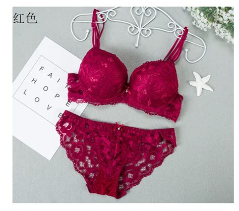 Baharcelin AB Cup Sexy Women Bra Set Transparent Lace Embroidery Push Up Bra Panty Set Underwear