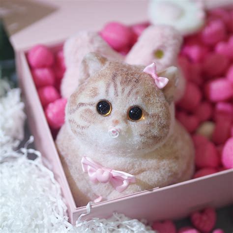 C06 Cute Orange Tabby Chubby Squishy Kitty With Pacifier D Squishy Wang Diy