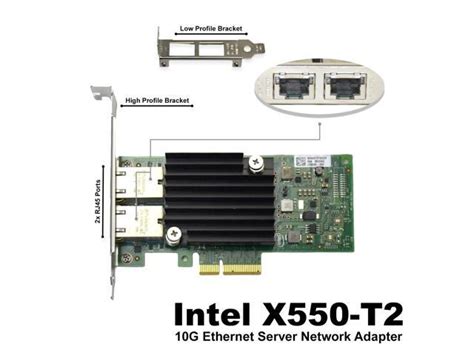 Intel X550 T2blk Dual Port 10gbe Pcie 3 0 X8 Network Adapter High Profile Server Grade Ethernet