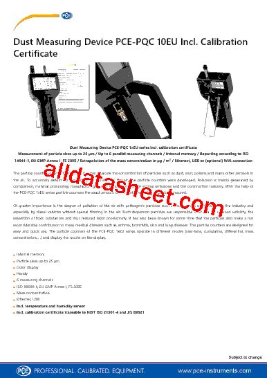 Pce Pqc10eu Datasheet Pdf Pce Instruments