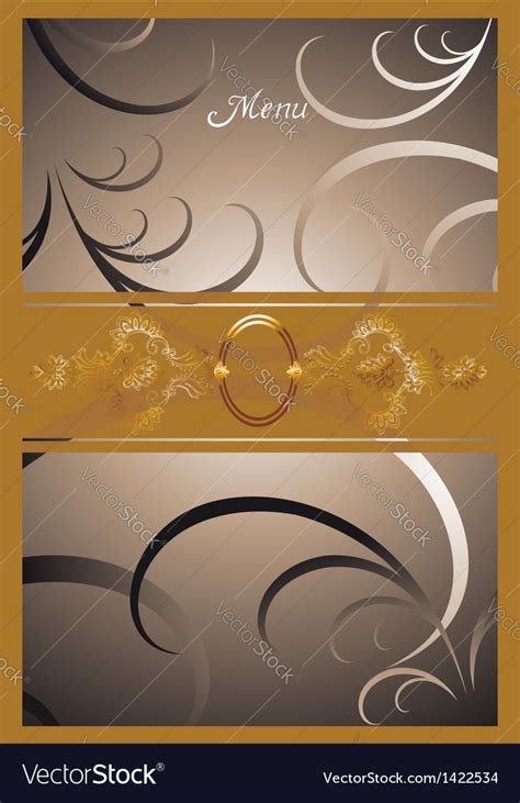 Victorian Menu Cover Design Royalty Free Vector Image