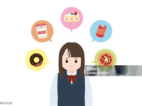 학생 소녀 비만 일러스트레이션 폭식증에 대한 스톡 벡터 아트 및 기타 이미지 폭식증 아이 과체중 Istock
