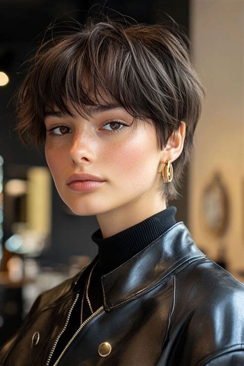 40 Cute Short Haircuts And Hairstyles Edgy Pixie Cut With Textured