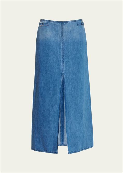 Gabriela Hearst Morelos Denim Midi Skirt Bergdorf Goodman