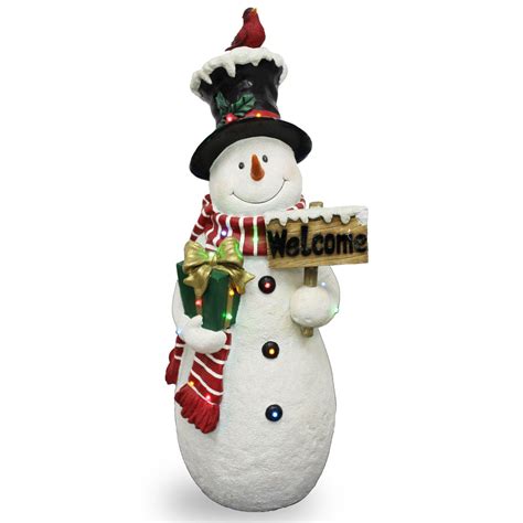285″ White Pre Lit Snowman With T Outdoor Christmas Decor Online