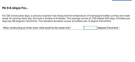 Solved PA 9 6 Algo For For 120 Consecutive Days A Chegg