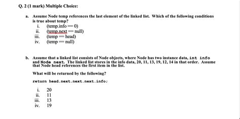 Solved Q Mark Multiple Choice A Assume Node Temp Chegg