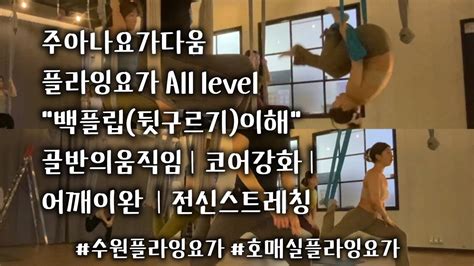 주아나요가다움 플라잉요가 All Level백플립뒷구르기이해골반의움직임│코어강화│어깨이완 │전신스트레칭 주아나요가스쿨