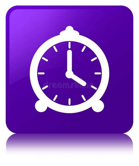 Alarm Clock Icon Purple Square Button Stock Illustration Illustration