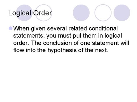 Logical Sequencing Conditional Statements Conditional Statements L A