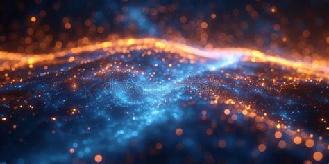 Abstract Waving Particle Technology Background Design Abstract Wave Moving Dots Flow Particles