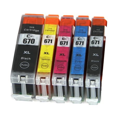 5X Compatible Inkjet Cartridge For Canon PGI 670 CLI 671 PIXMA MG5760 ...