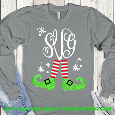 Elf Leg Monogram Svg Christmas Svg Merry Christmas Elf Svg