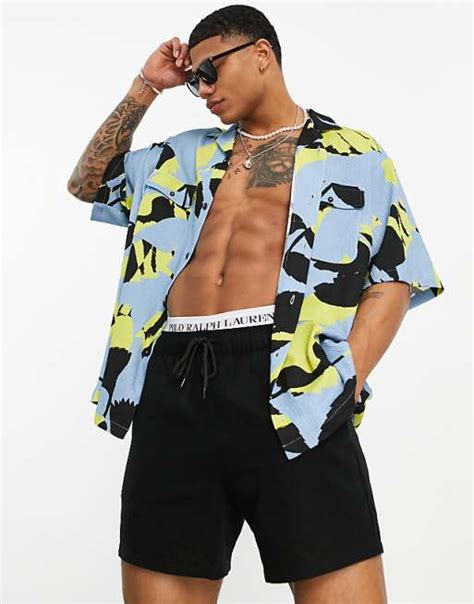 Asos Design Kastiges Texturiertes Oversize Hemd Mit Blumendruck Und
