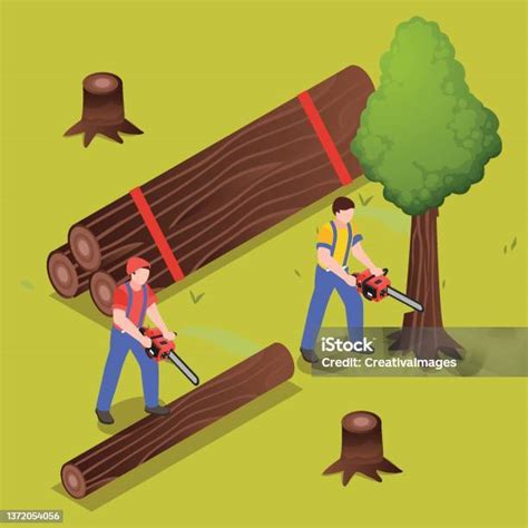 나무를 자르는 작업자 는 3d 기계류에 대한 스톡 벡터 아트 및 기타 이미지 기계류 벌목꾼 숲 Istock