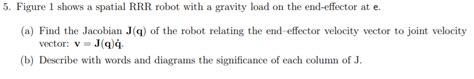 5 figure 1 shows a spatial rrr robot with a gravity
