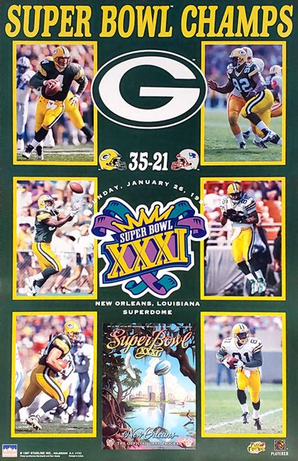 Green Bay Packers Super Heroes Super Bowl Xxxi Champs Poster Starli