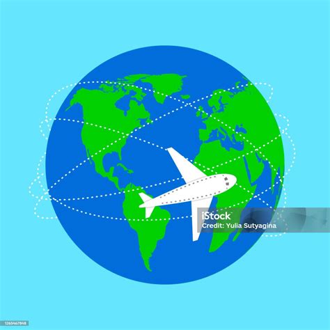 世界地圖和飛機飛行行星和軌跡飛行路徑飛機飛來飛去飛走了虛線愛旅遊的概念飛機軌道線向量圖向量圖形及更多覆蓋圖片 Istock