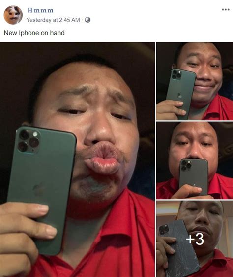 Man Flexes New IPhone 11 Drops It Afterwards In A Series Of Heartbreaking Pictures