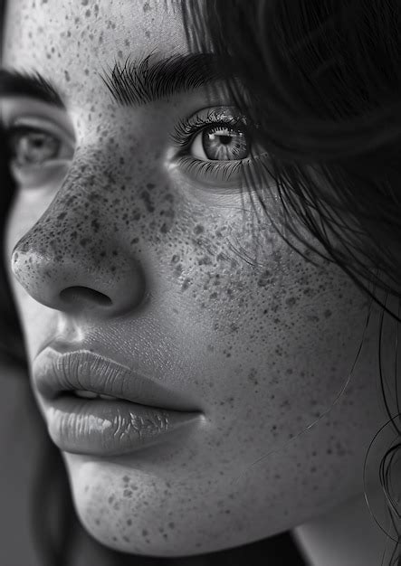Premium Photo Detailed Portrait Highlighting Woman Natural Beauty Ai