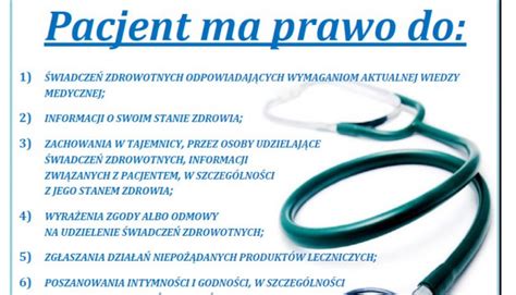 Zawieś plakat o prawach pacjenta