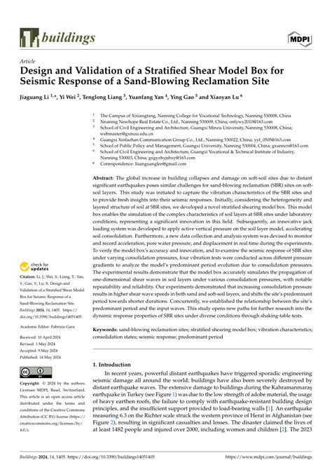 Pdf Design And Validation Of A Stratified Shear Model Box For Seismic Response Of A Sand