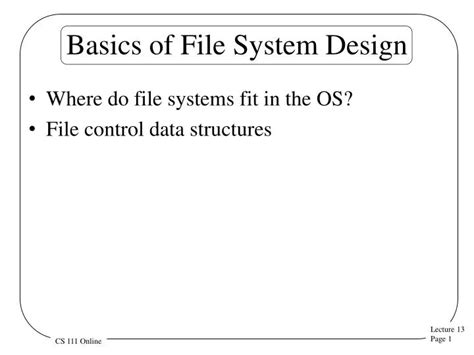 PPT Basics Of File System Design PowerPoint Presentation Free Download ID 2128510