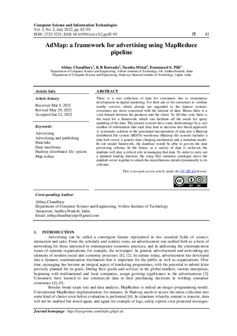 Pdf Admap A Framework For Advertising Using Mapreduce Pipeline