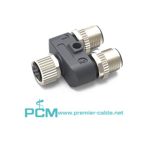 Sensor Actuator Splitter Adapter M12 Plug China 2 Way Junction Y