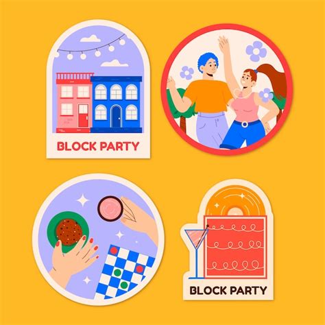 Free Vector Flat Design Block Party Invitation Template