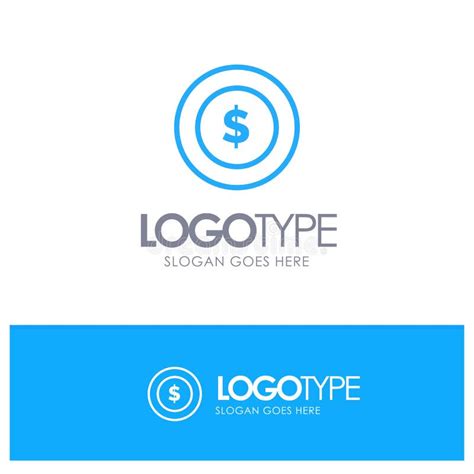 Dollar Coin Logistic Global Blue Outline Logo Place For Tagline Stock Vector Illustration Of