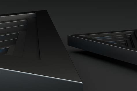 Premium Photo Polished Triangle Metal Frame 3d Rendering