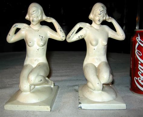 Antique Nude Flapper Bronzart Deco Lady Girl Art Statue Sculpture