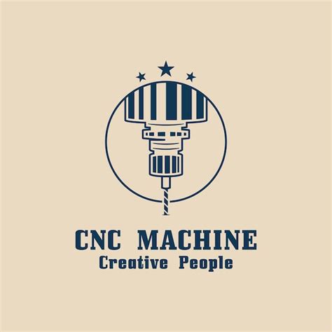 Premium Vector | Cnc lathe machine logo computer numerical control modern 3d cutting technology ...