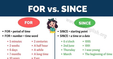 For Or Since How To Use For And Since In English Sentences Love English